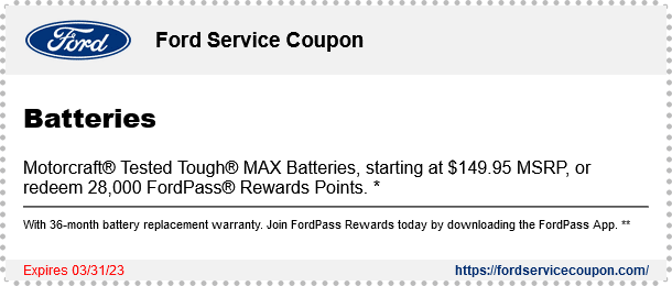 All Coupons - Ford Service Coupon, Tires, Brake, Oil Change & Batteries